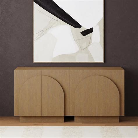 Nathan James Iris 31 In Mid Century Modern Wood Storage Cabinet