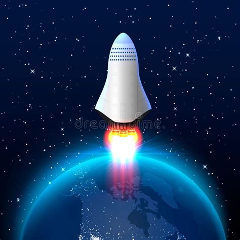 Space Red Rocket Launch Creative Art Stock Vector Illustration Of Design Ship 100269168
