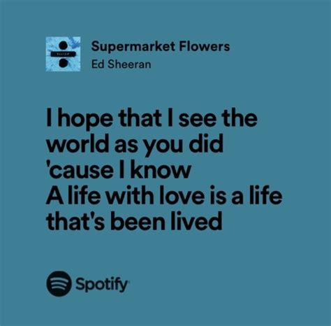 Supermarket Flowers Song Lyrics Ed Sheeran Great Song Lyrics Ed