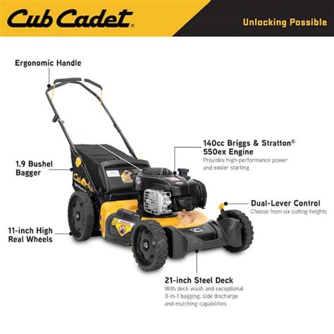 Cub Cadet Scp100 21 In 140cc Briggs And Stratton Engine 3 In 1 Gas