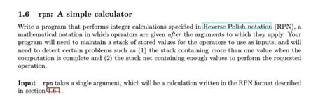 Solved 16 Rpn A Simple Calculator Write A Program That