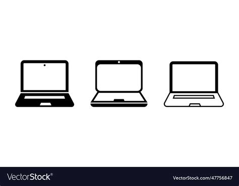 Laptop Isolated Icon Notebook Outline Royalty Free Vector