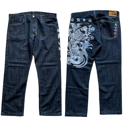 Authentic Sugoi Koi Fish Jeans Size Depop