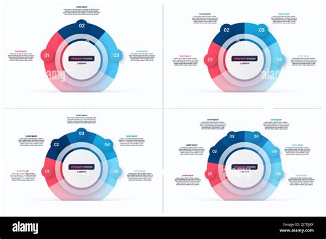 Set Of Circle Infographic Design Templates 3 4 5 6 Options Vector