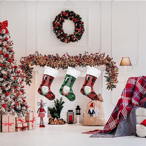 Badu Bg Коледна кукла без лице Подаръчна чанта Чорапи Весела коледна елха Декорации за дома