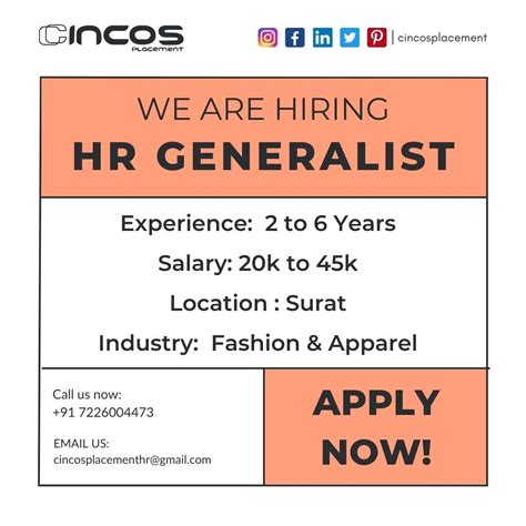 Cincos Placement Services On Linkedin Hrgeneralist Suratjobs Hrpro Jobseeking…