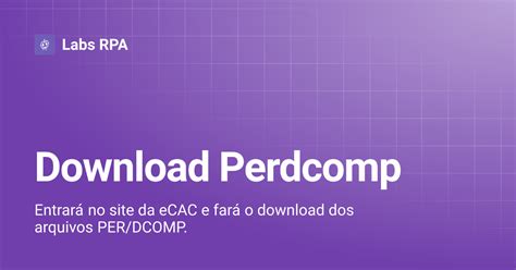 Download Perdcomp Labs RPA