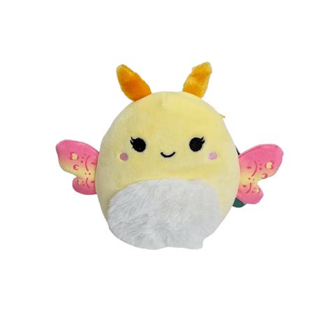 Squishmallow Official Kellytoys 5 Inch Miry The Yellow And Pink Moth