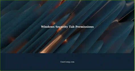 Enabling Special Permissions In Windows Security Tab