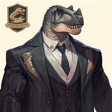 Stylish Dinosaur The Corporate Ceratosaurus Stock Illustration