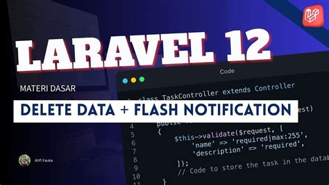 Tutorial Laravel 12 Part9 Delete Data Auto Close Flash Notification Youtube