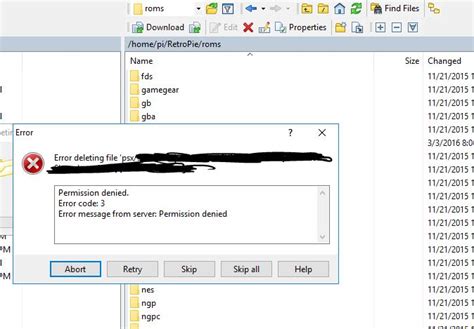 Help Can T Delete Files Off Of Pi Permissions Error Code Petrockblock