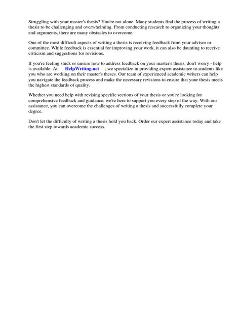 Master Thesis Feedback Pdf