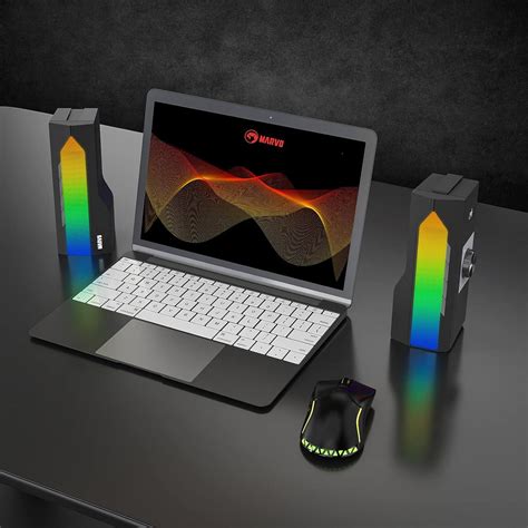 MARVO Computer Speakers RGB Desktop Speakers 2 0 Channel PC Speaker