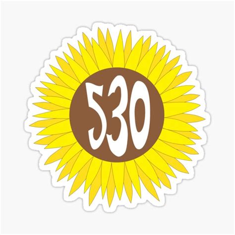 Hand Drawn California 530 Area Code Sunflower Sticker For Sale By