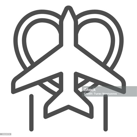 心飛機線圖示航空公司概念心臟愛飛機矢量標誌上的白色背景平原與心臟輪廓風格為移動概念和網頁設計向量圖形向量圖形及更多飛機圖片 Istock