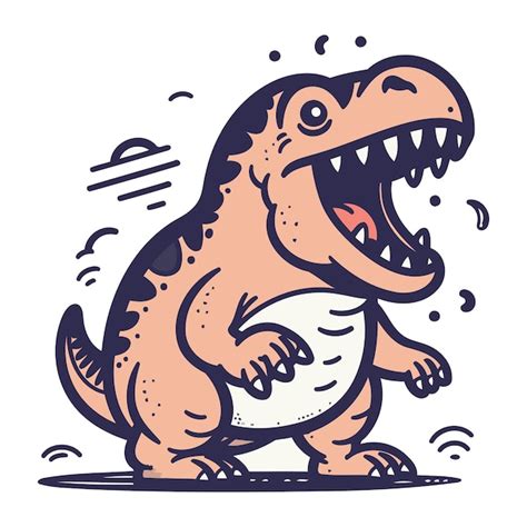 Schöne Tyrannosaurus Rex Dinosaurier Vektor Illustration Isoliert Auf