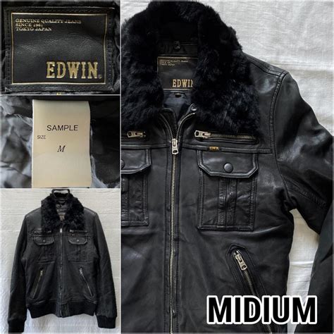 激レア セールスマンサンプル品 Edwin エドウィン 羊革 ボンバージャケット メルカリ