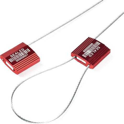 Amazon LeadSeals 100 Red Steel Cable Seals With Barcode High