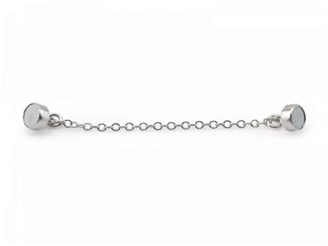 Sterling Silver Magnetic Clasp With Safety Chain 40mm