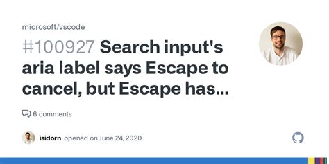 Search Inputs Aria Label Says Escape To Cancel But Escape Has No