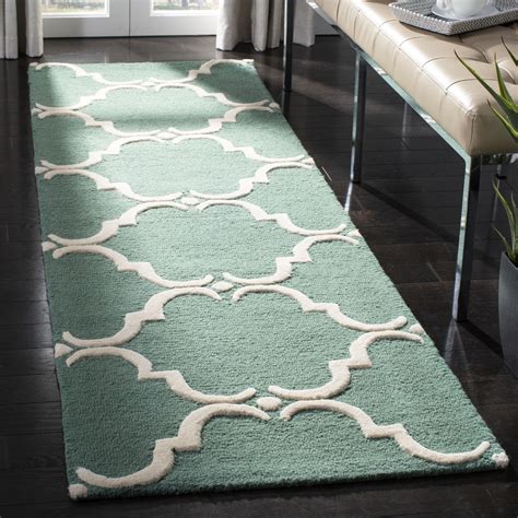 Safavieh Cambridge Hamilton Geometric Wool Runner Rug Tealivory 26