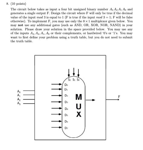 Solved 8 10 Points A Four Bit Unsigned Binary Number A3