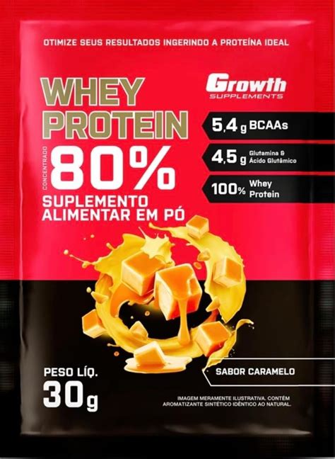 Whey Protein Proteín Concentrado 30g Growth Suplements Caramelo