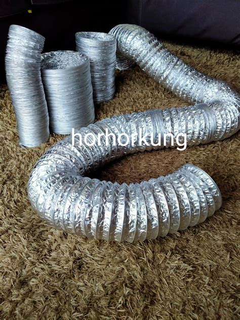 ท่อลมระบายอากาศ Flex อ่อน ท่ออลูมิเนียมระบายอากาศไม่ติดไฟ ท่อฟอยล์สำหรับปล่องระบายอากาศ 4 นิ้ว