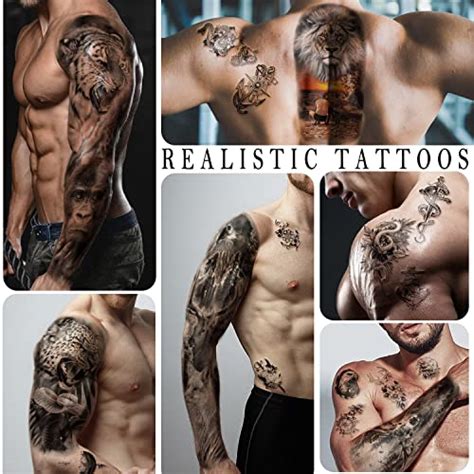 Soovsy 46 Sheets Temporary Tattoos For Men 22 83x7 1 Extra Large