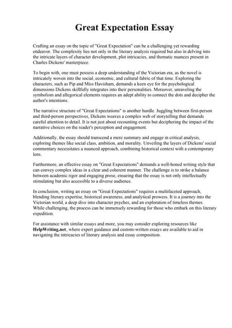 Great Expectation Essay University Of Denver Pdf