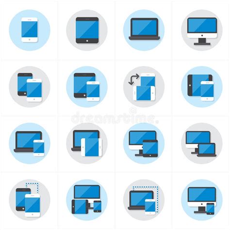 Flat Icons Device Icons And Responsive Web Design Icons Vector