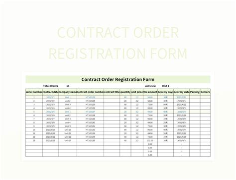 Sales Order Contract Form Excel Template And Google Sheets File For Free Download Slidesdocs