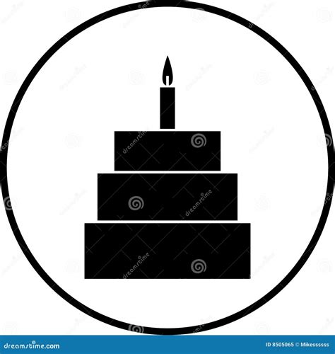 Illustrazione Di Vettore Di Simbolo Della Torta Di Celebrazione