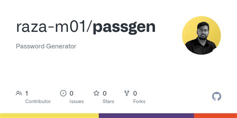 GitHub Raza M01 Passgen Password Generator