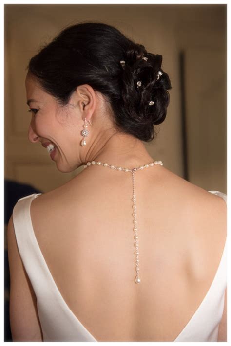 Pearl Backdrop Necklace Bridal Backdrop Necklace Bridal Etsy