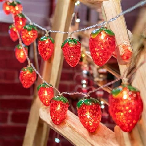 Whimsical Strawberry String Lights Cascade Light Garland Indoor Fairy String Lights Cute
