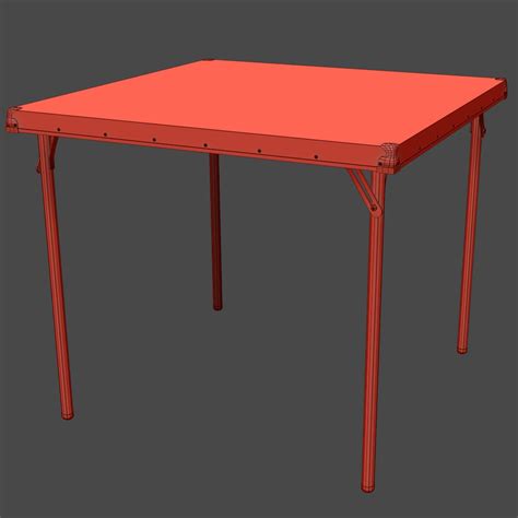 Classic Folding Card Table 3d Model