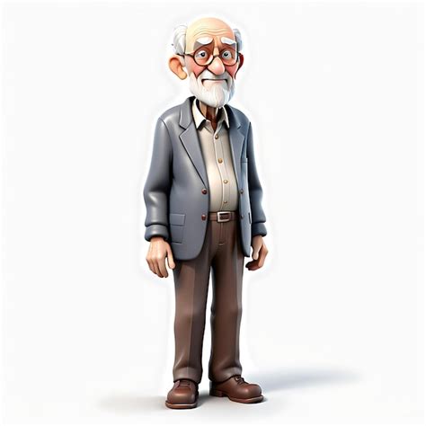 3d Cartoon Old Man Premium Ai Generated Image