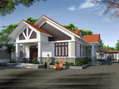 Thiết kế nhà cấp mái thái phòng ngủ nông thôn