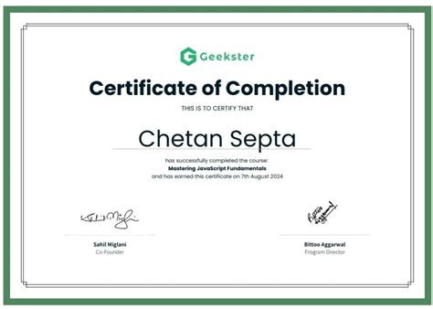 Completed Javascript Fundamentals Course Chetan Septa Posted On The