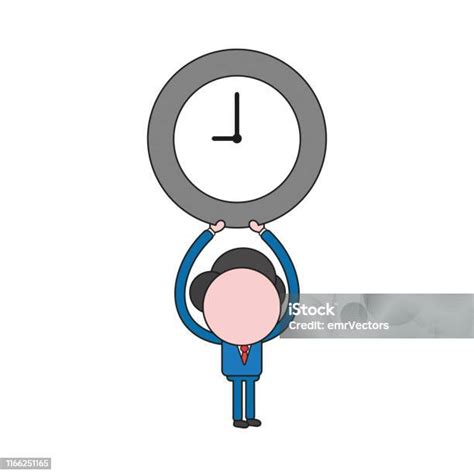 시계를 들고 사업가 캐릭터의 벡터 그림입니다 색상 및 검은색 윤곽선 2에 대한 스톡 벡터 아트 및 기타 이미지 2 2 위 상 종류 개념 Istock