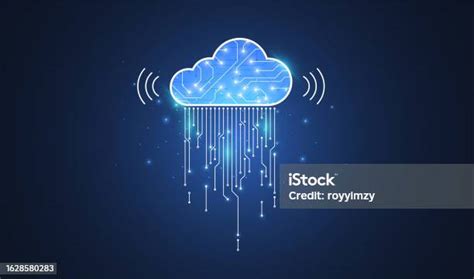 Cloud Computing Concept Design Digital Data Transform Download And