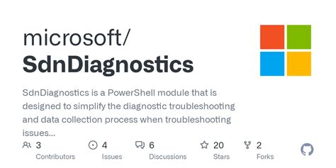 Github Microsoft Sdndiagnostics Sdndiagnostics Is A Powershell Module That Is Designed To