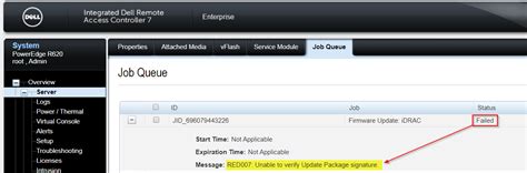 idrac7 idrac8 red007 error when applying latest idrac firmware from
