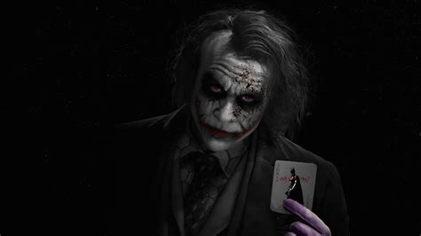 Heath Ledger como el Guasón con carta Fondo de pantalla 5k HD ID 7082
