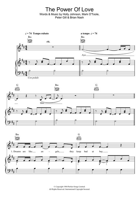 The Power Of Love Sheet Music Direct