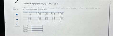Solved Exercise 183 Algo Identifying Cost Type LO C1 Chegg