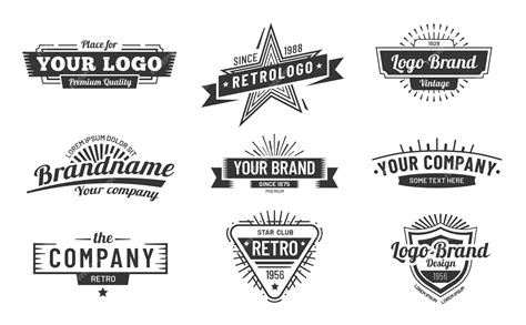 Premium Vector Vintage Badge Retro Brand Name Logo Badges
