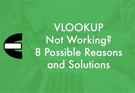 Vlookup Not Working Possible Reasons And Solutions